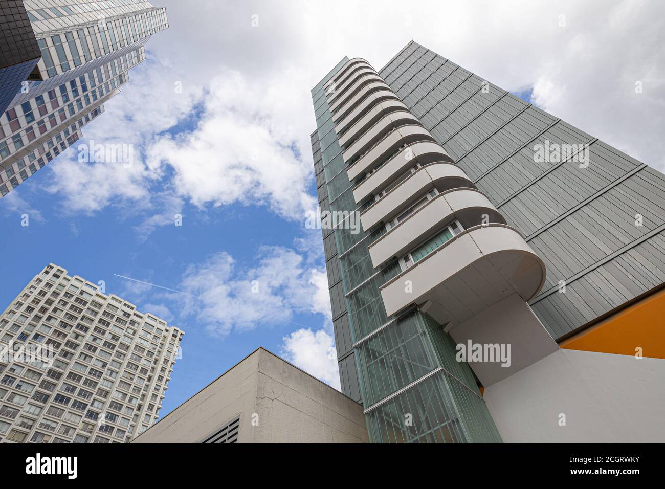 front de seine Paris. High-rise buildings along the river Seine in ...