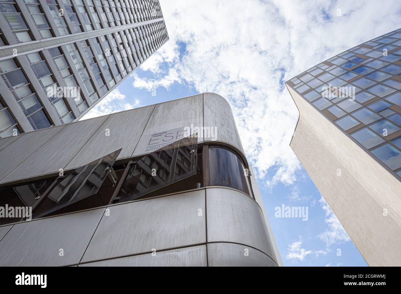 front de seine Paris. High-rise buildings along the river Seine in ...