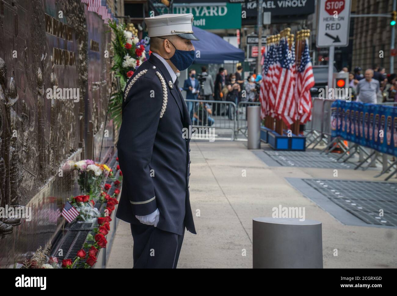 Family, friends and members of services of first responders attend 9/11 ...