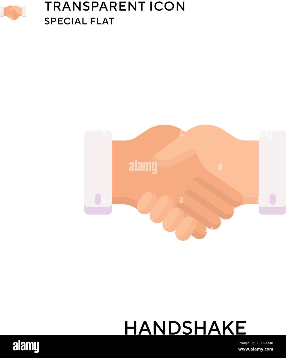 Handshake vector icon. Flat style illustration. EPS 10 vector Stock ...