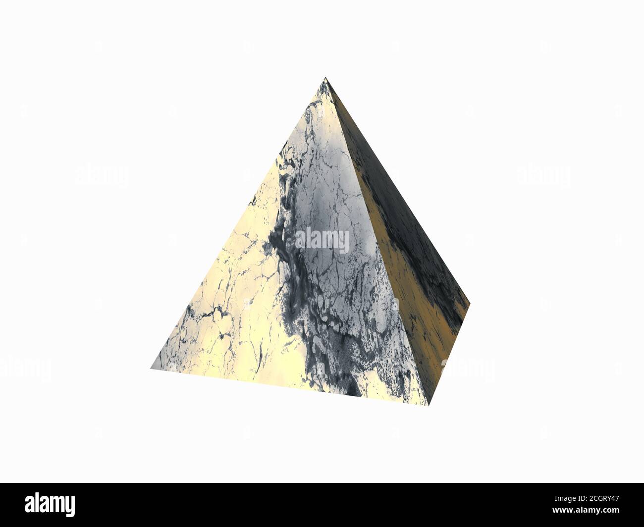 Abstract pyramid on a white background. Isolated object. 3D rendering ...