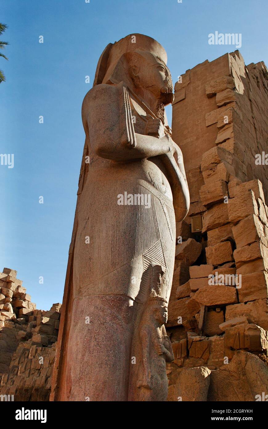 Colossal Statue Of Pharaoh Rameses Ii And Princess Queen Meritamen At Luxor Temple Dated Back