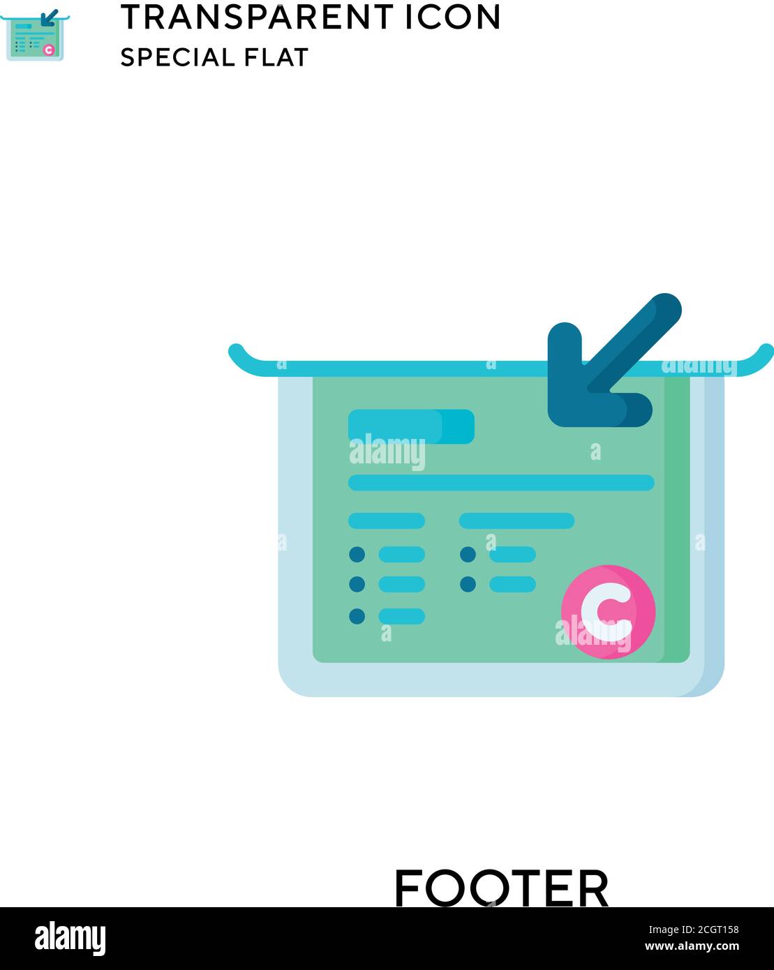 Footer vector icon. Flat style illustration. EPS 10 vector Stock Vector ...