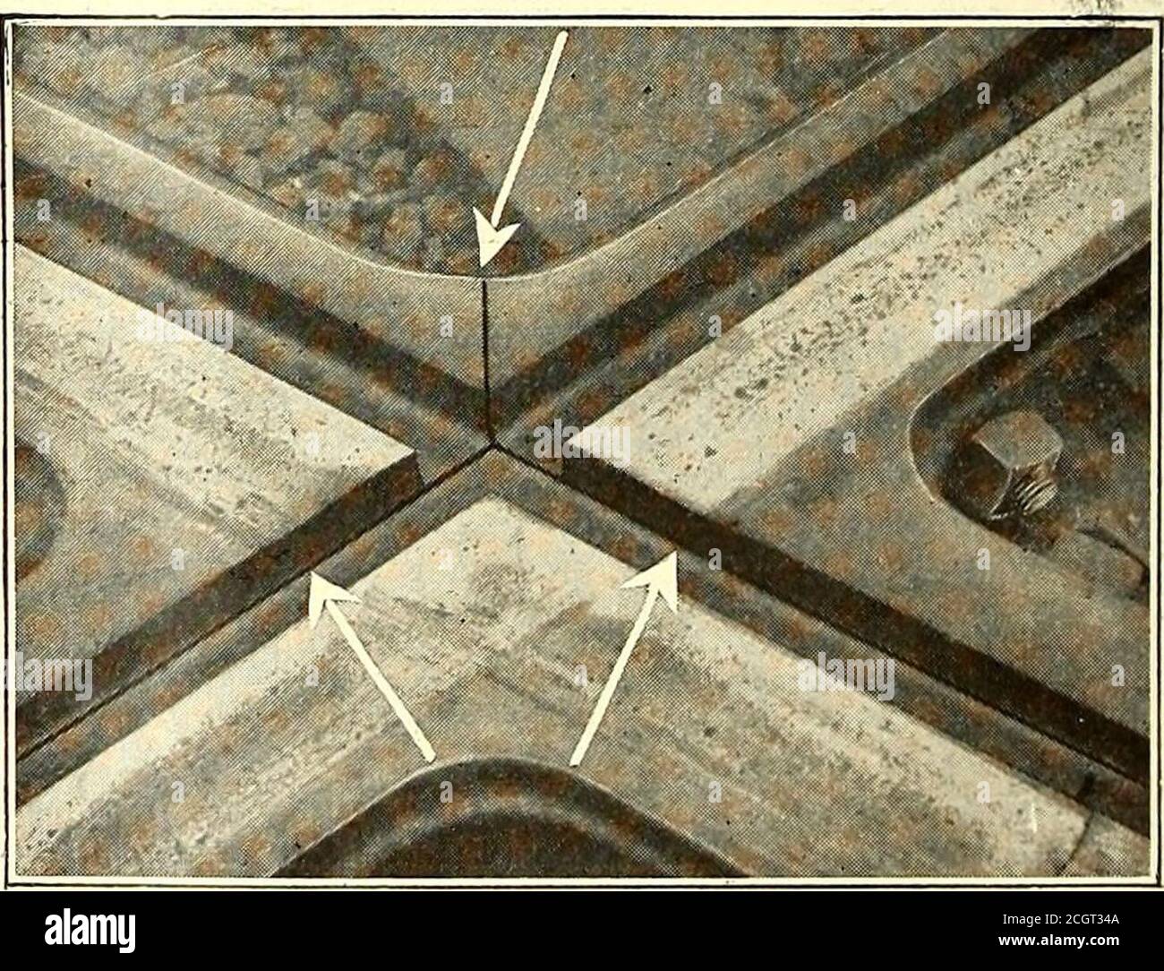 . Electric railway journal . Joints at the flangeway intersections of ...