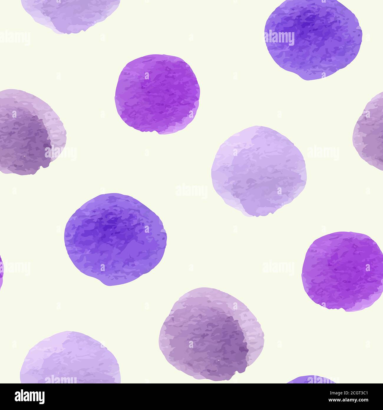 Decorative violet abstract watercolor seamless pattern with round blobs ...