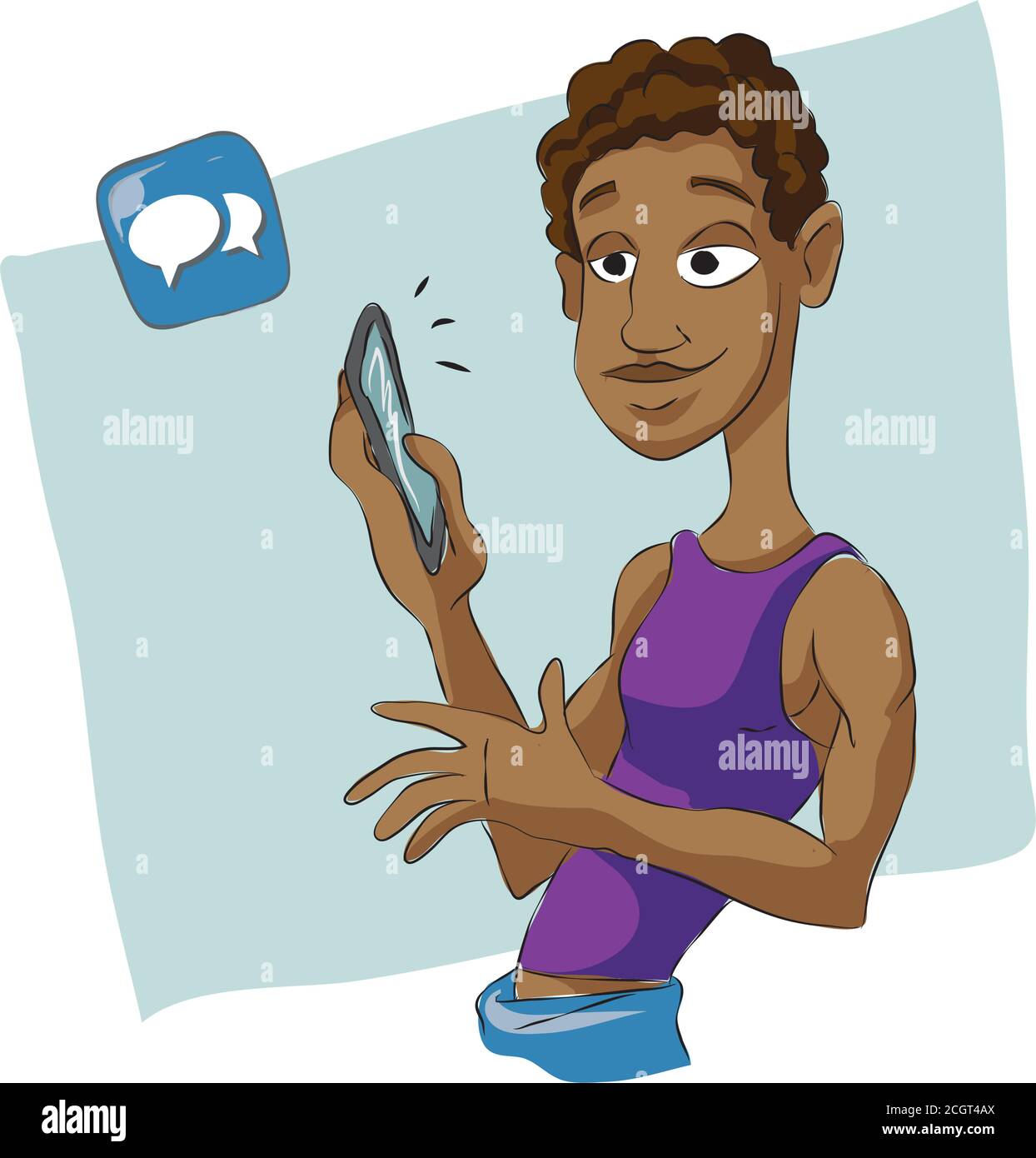 Young men surrounded by his gadgets. Man using many electronic gadgets ...