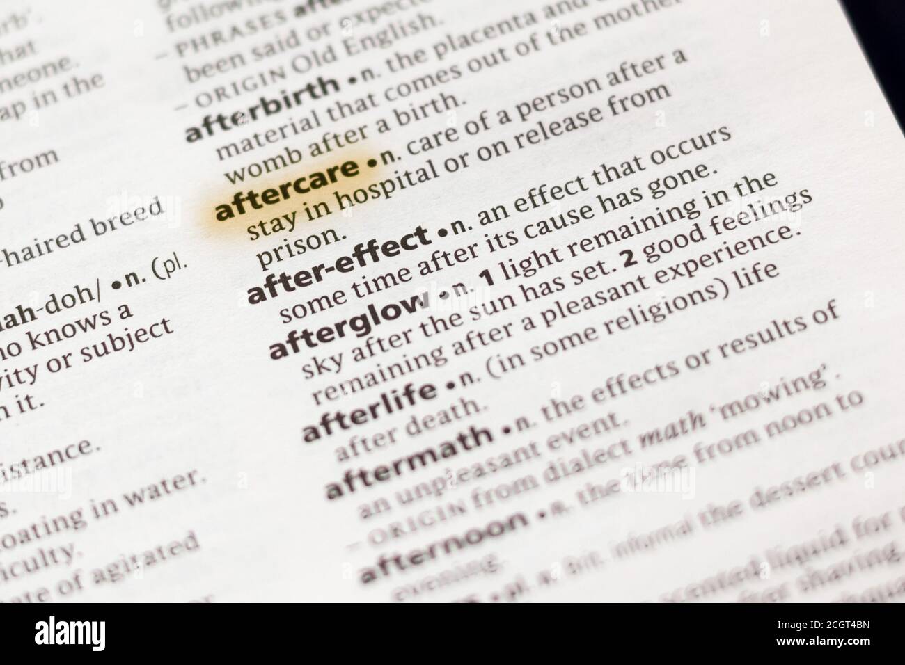 Aftercare word hi-res stock photography and images - Alamy