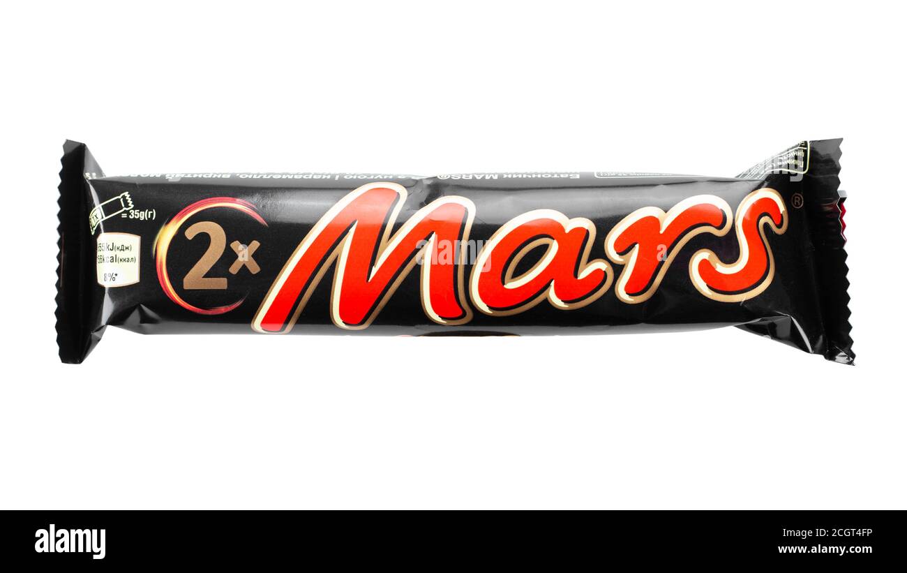 Ukraine, Kyiv - March 29. 2018: Mars chocolate bar isolated on white ...
