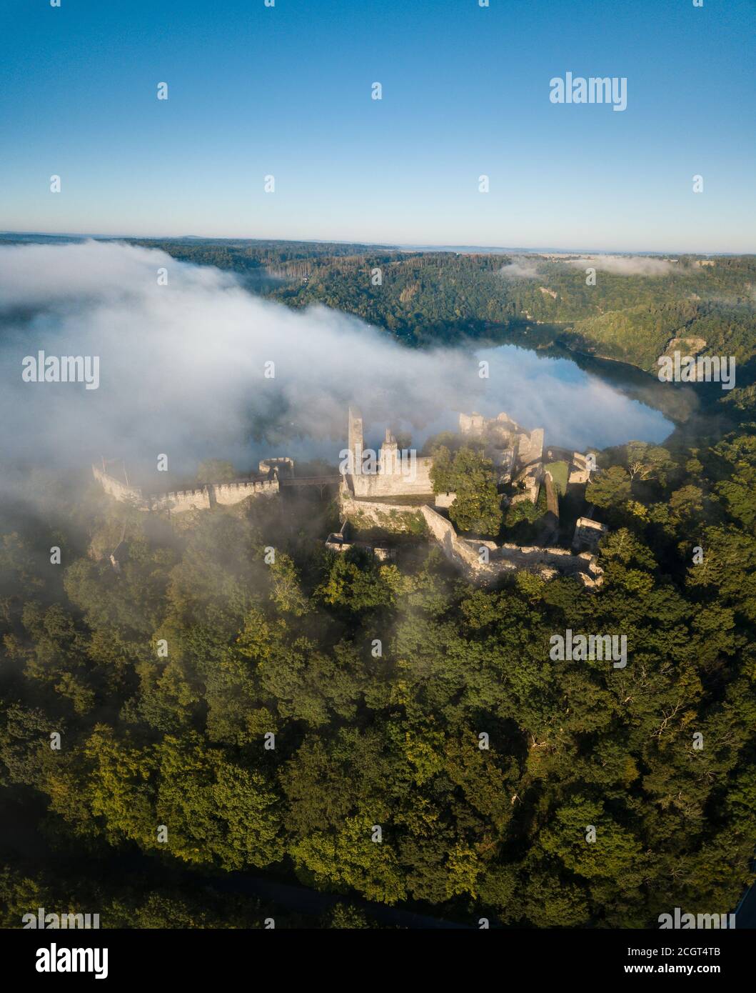 Cornstein Medieval castle in South Moravia region during amazing ...