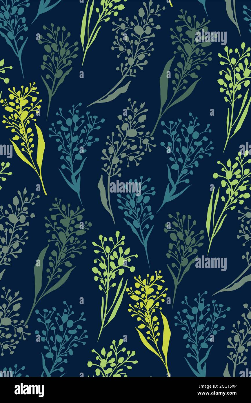 Floral seamless background pattern. Colorful spring flowers hand drawn ...