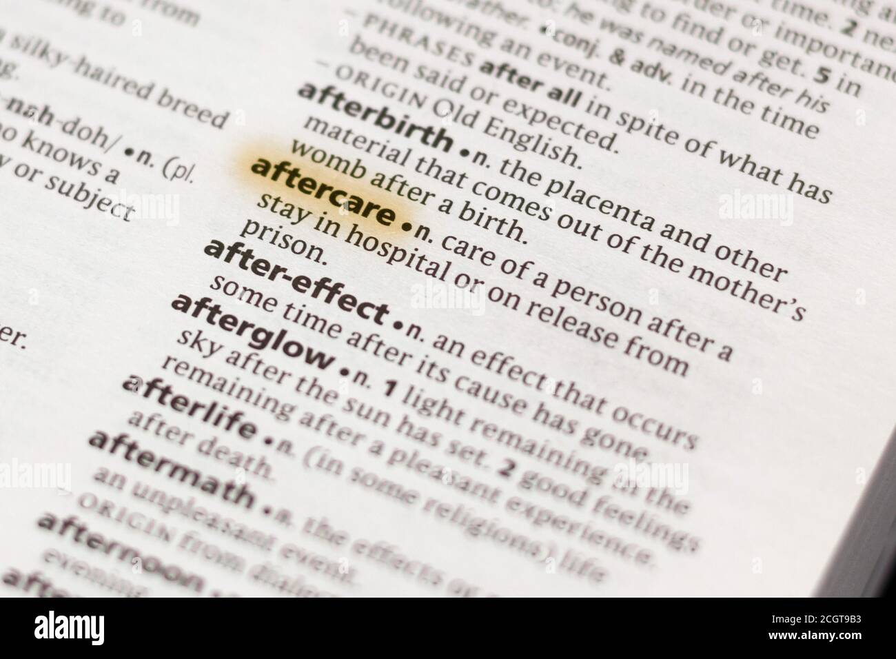 Aftercare word hi-res stock photography and images - Alamy