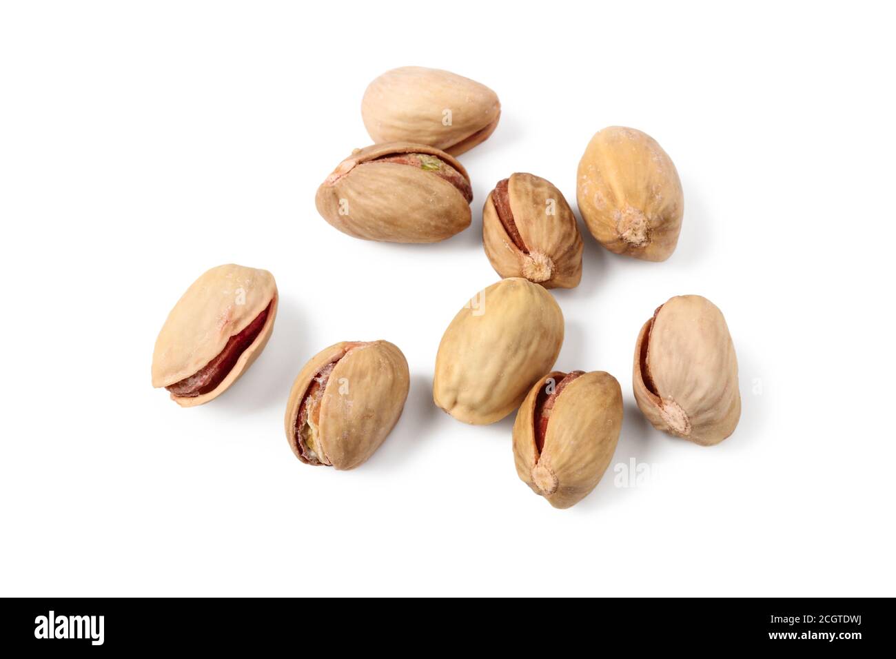 Salted pistachios in white Cut Out Stock Images & Pictures - Alamy