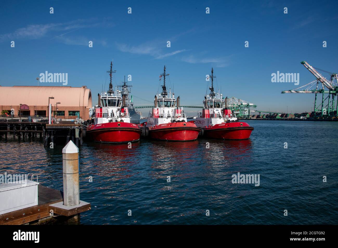 Crowley tugboats at dock Port of Los Angeles San Pedro California USA ...