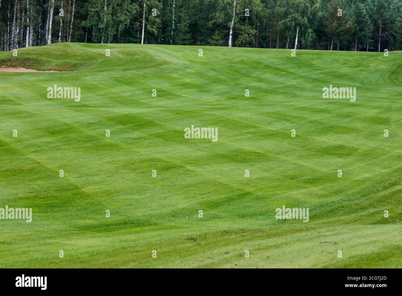 The Summer landscape golf course panorama and background Stock Photo ...