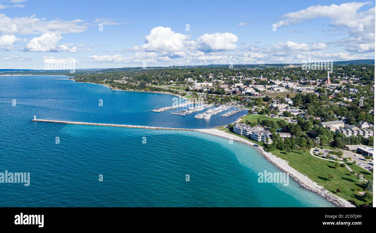 Aerial view of Petoskey Stock Photo - Alamy