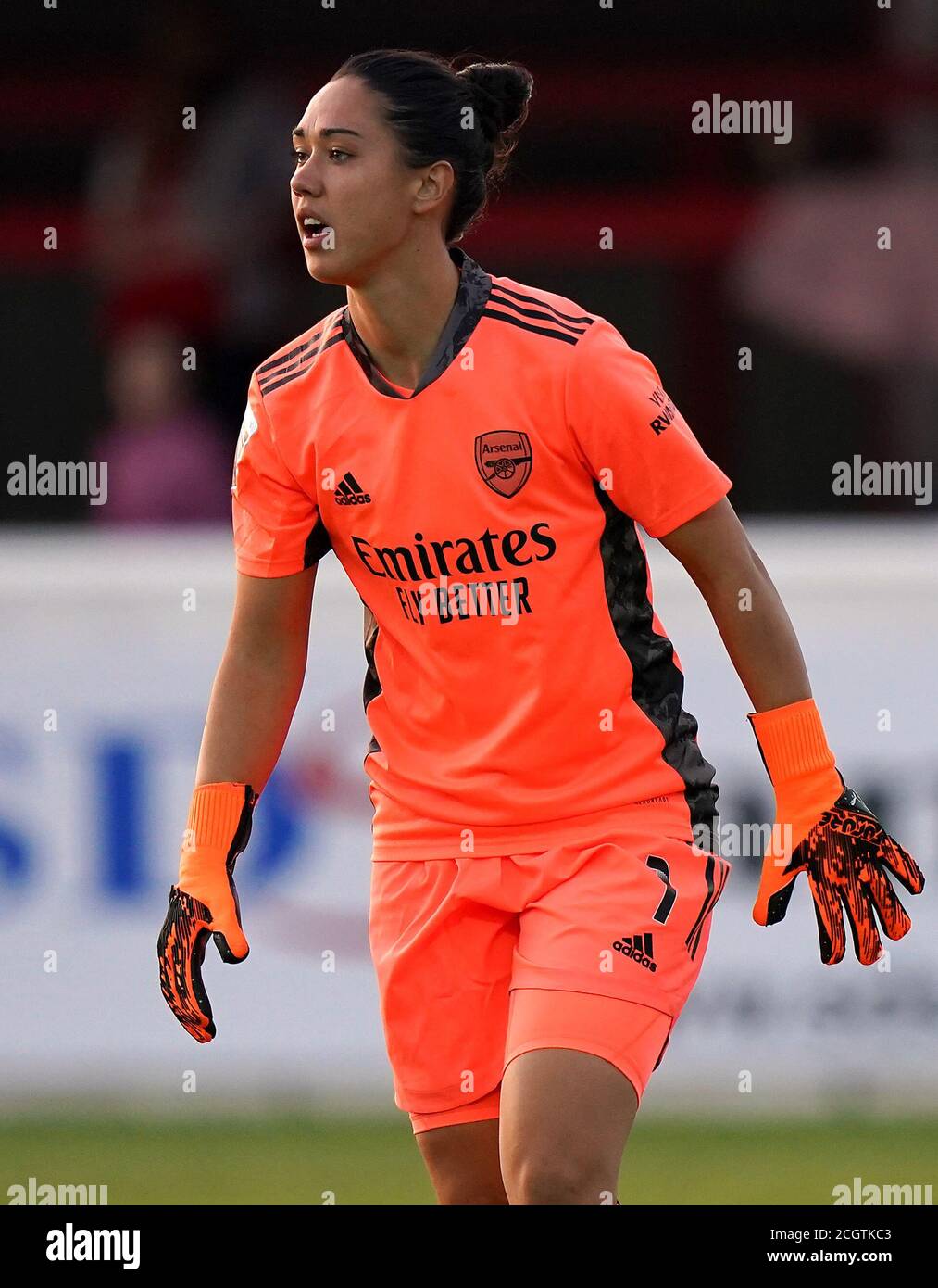Arsenal goalkeeper Manuela Zinsberger in action during the Barclays FA ...