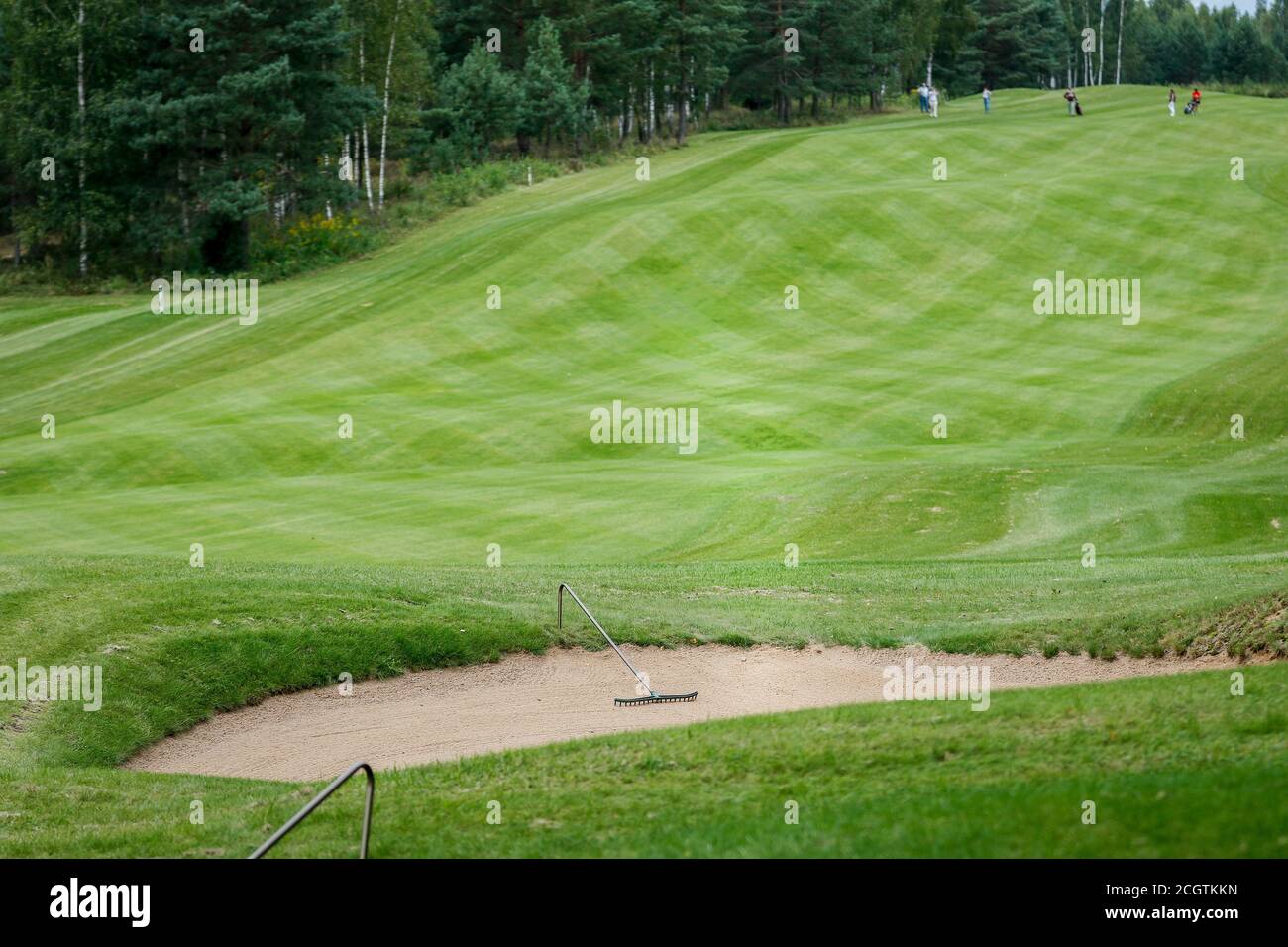Golf course bunker obstacle view Stock Photo - Alamy