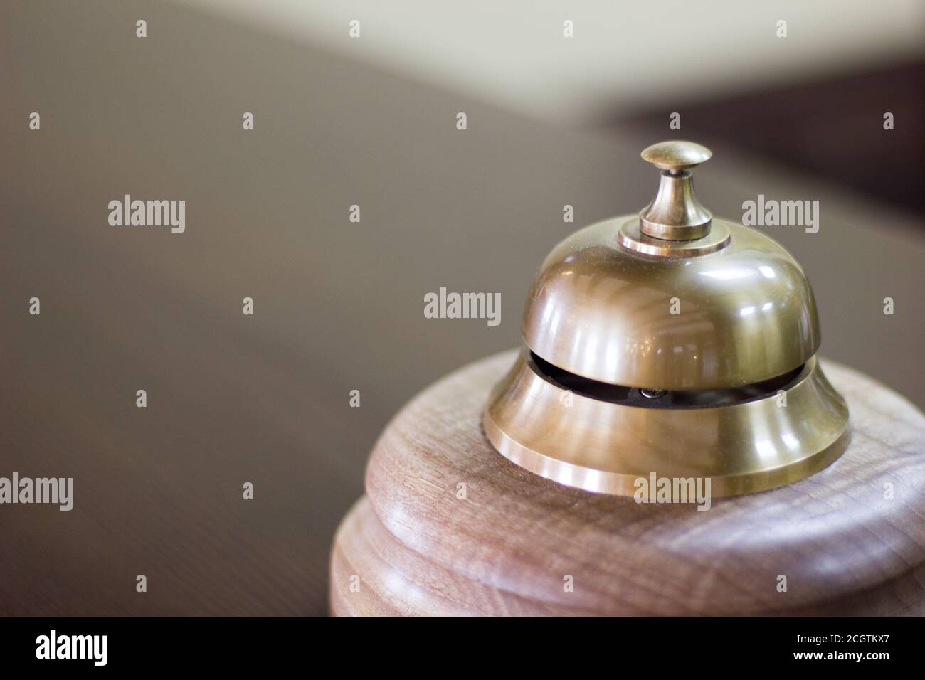 Service bell in a hotel reception for concierge alarm on desk Stock ...