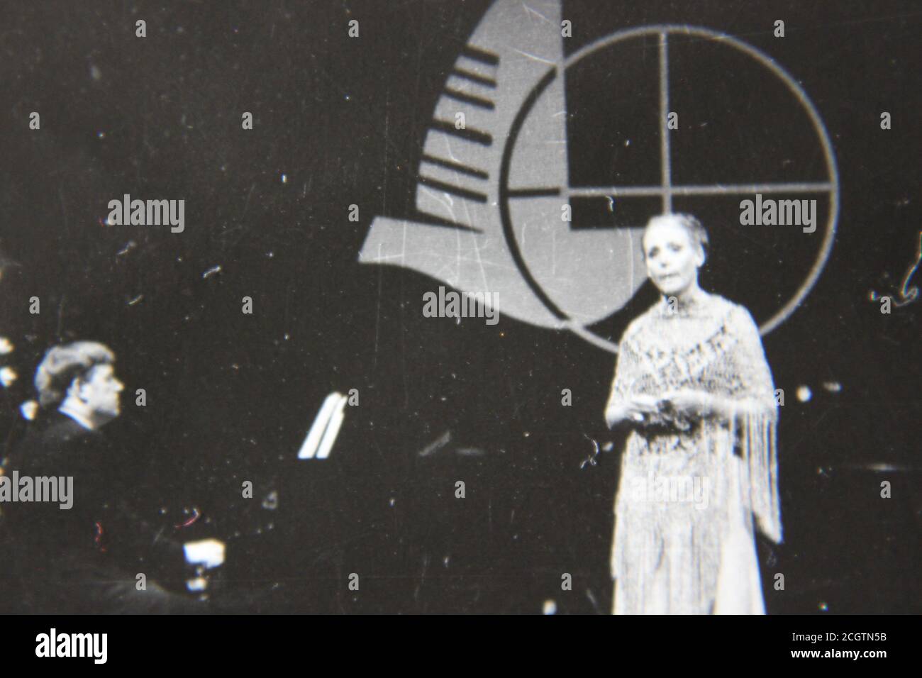 Fine 70s vintage black and white photography of a woman singer and a ...