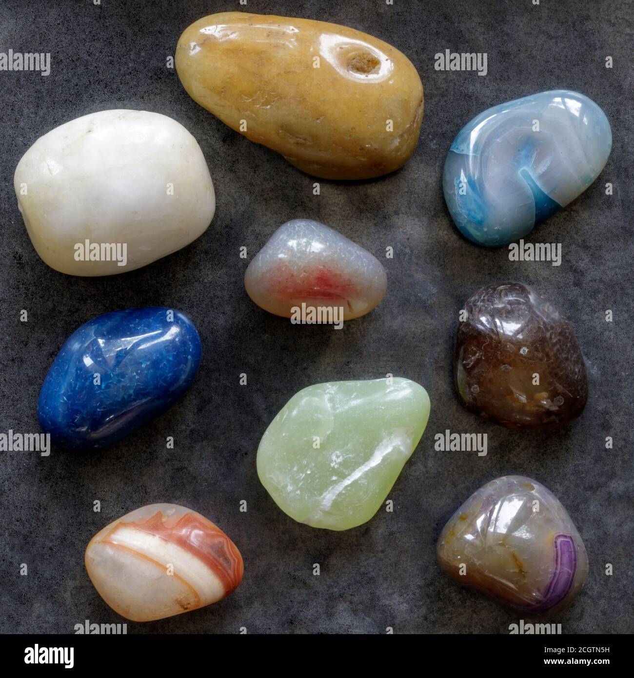 Precious Gemstone Collection isolated against dark gray Stock Photo - Alamy