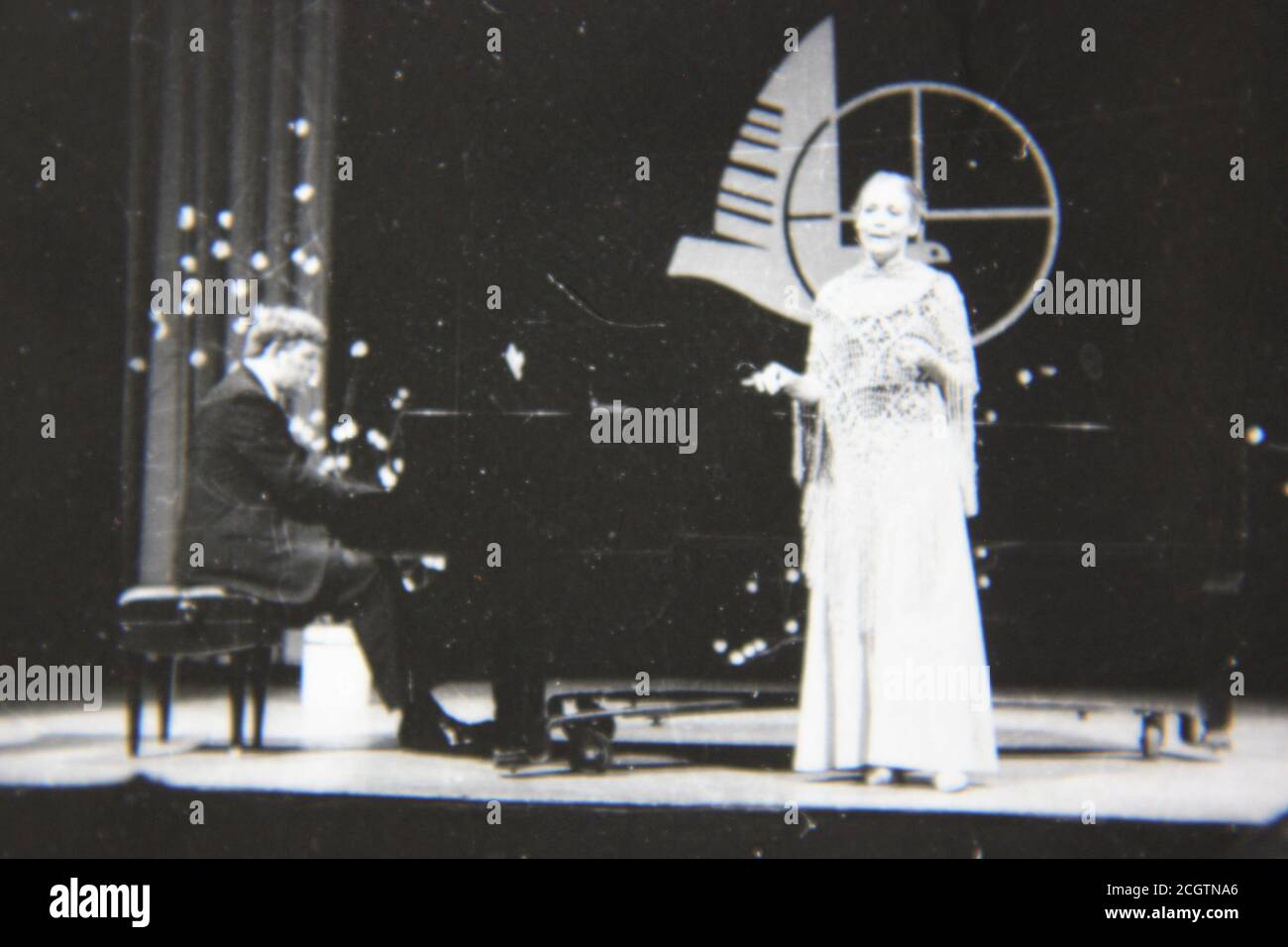 Fine 70s vintage black and white photography of a woman singer and a ...