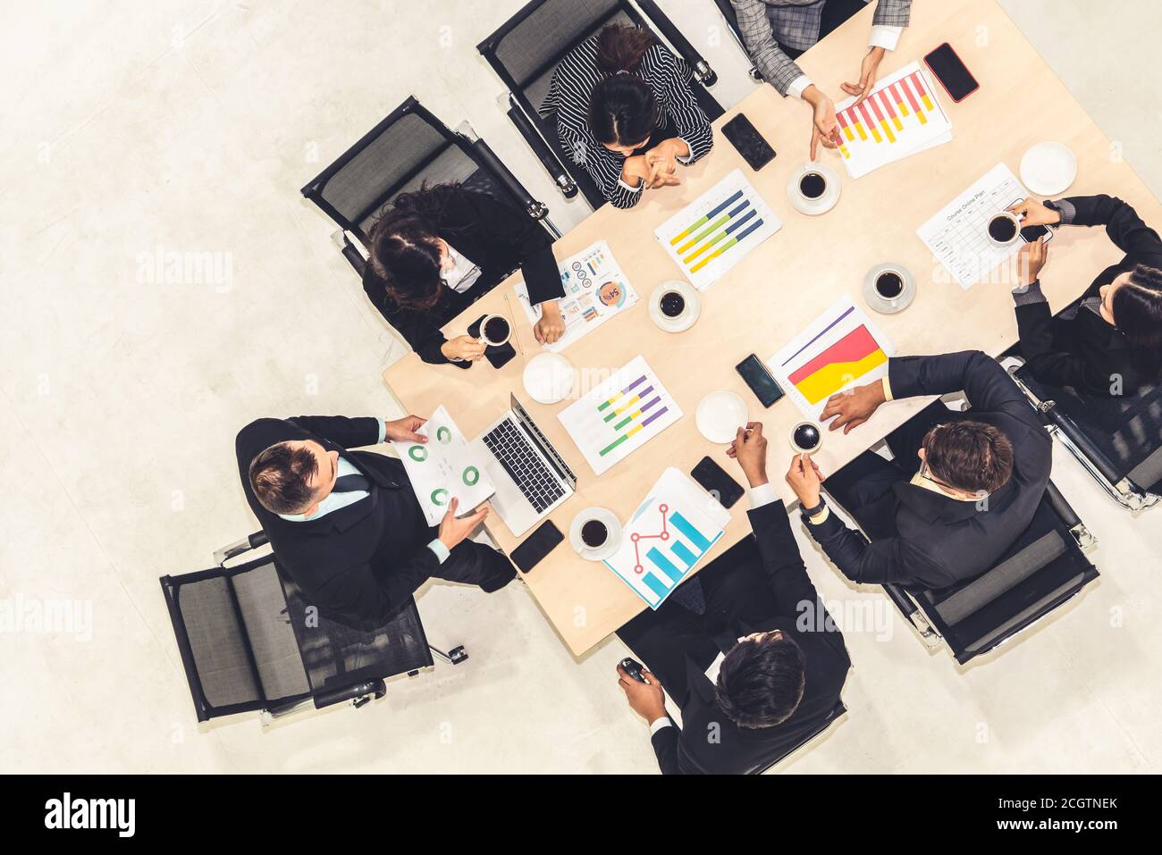 Conference table aerial view hi-res stock photography and images - Alamy