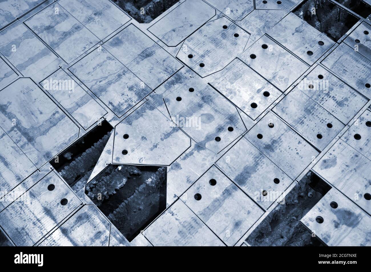 Plasma cutting at the factory. Cut sheet metal. Details Stock Photo - Alamy