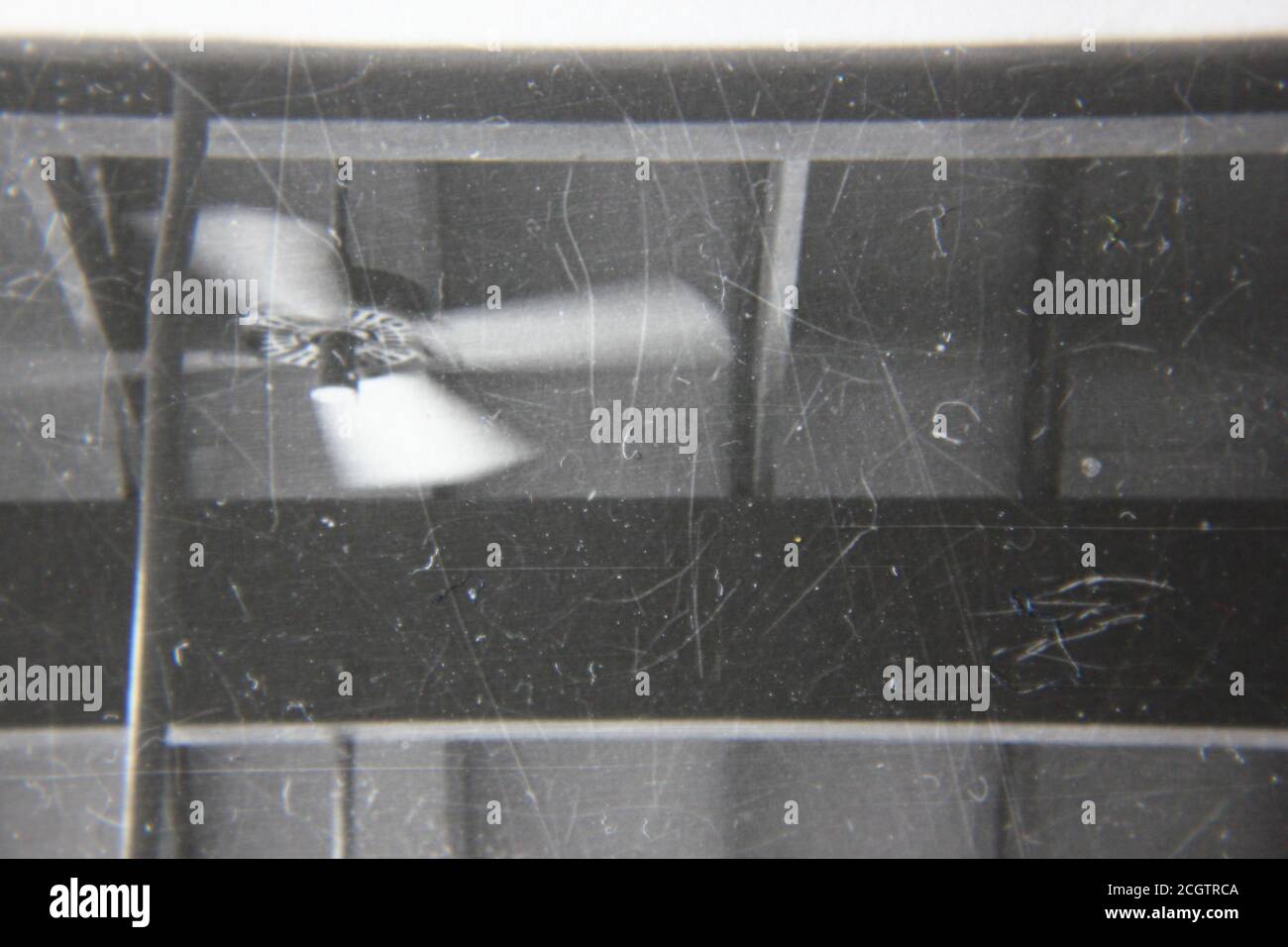 Fine 70s vintage black and white photography of a ceiling fan spinning ...