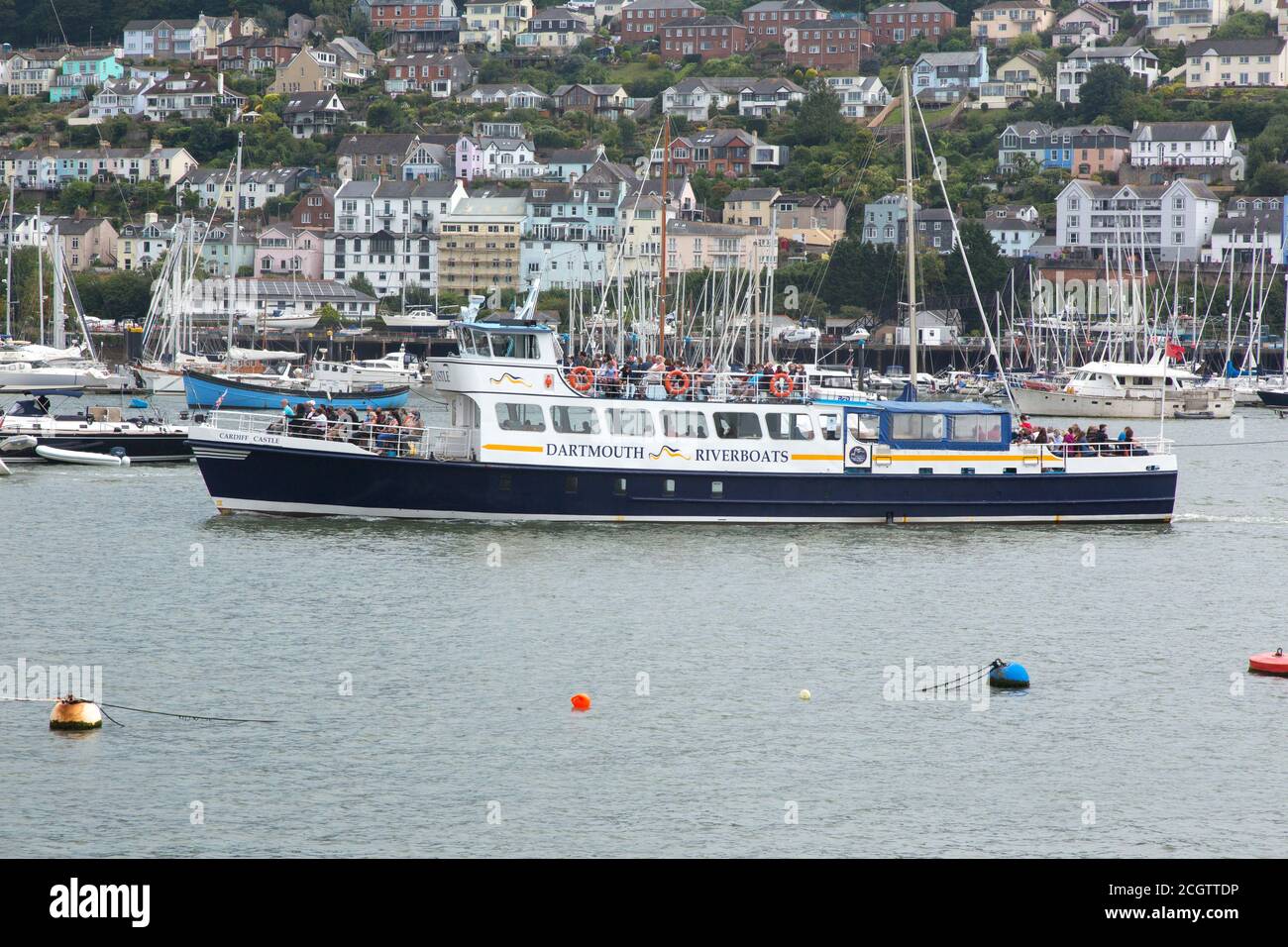 Cardiff castle tourist cruise boat Dartmouth, Devon, England, United ...