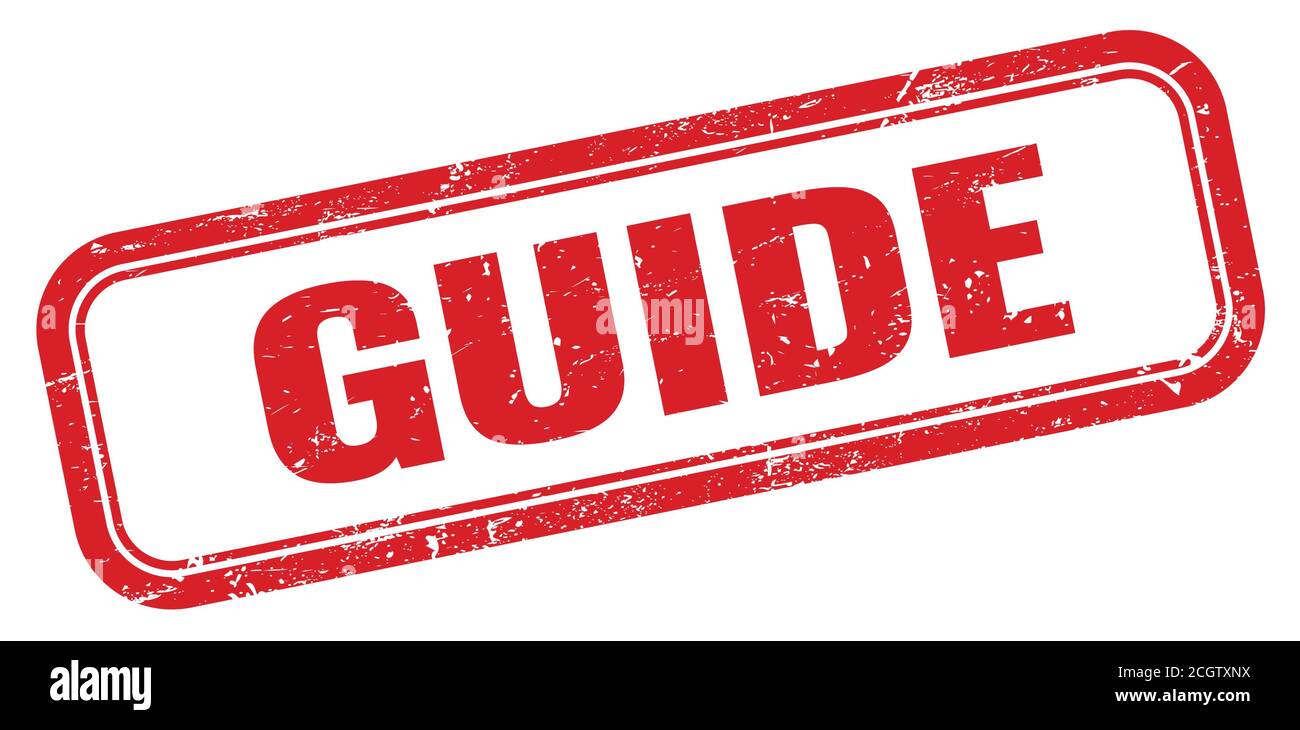 GUIDE red grungy rectangle stamp sign Stock Photo - Alamy