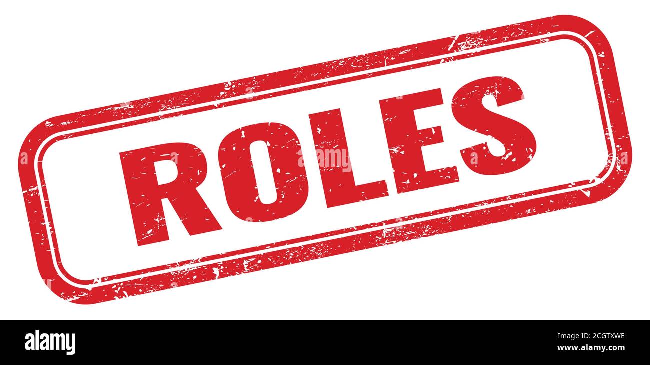 ROLES red grungy rectangle stamp sign Stock Photo - Alamy