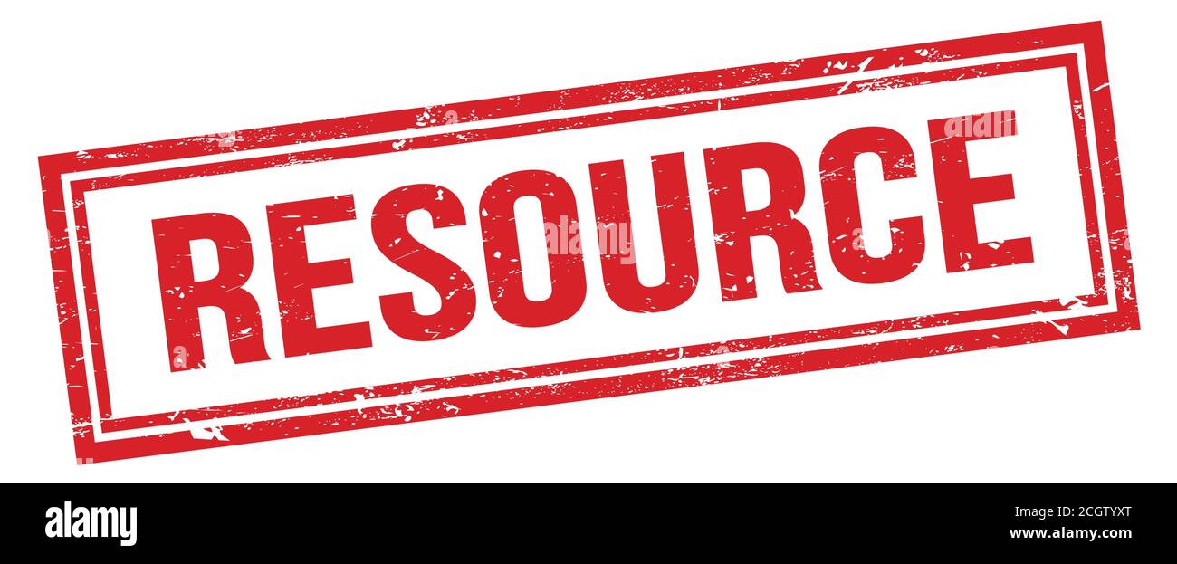 RESOURCE red grungy rectangle stamp sign Stock Photo - Alamy