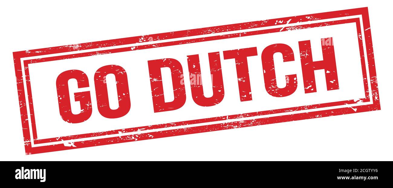 GO DUTCH red grungy rectangle stamp sign Stock Photo - Alamy