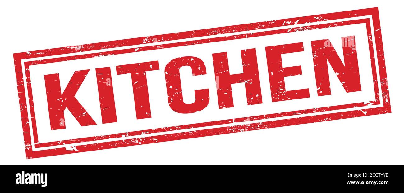 KITCHEN red grungy rectangle stamp sign Stock Photo - Alamy