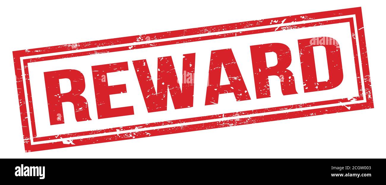 REWARD red grungy rectangle stamp sign Stock Photo - Alamy