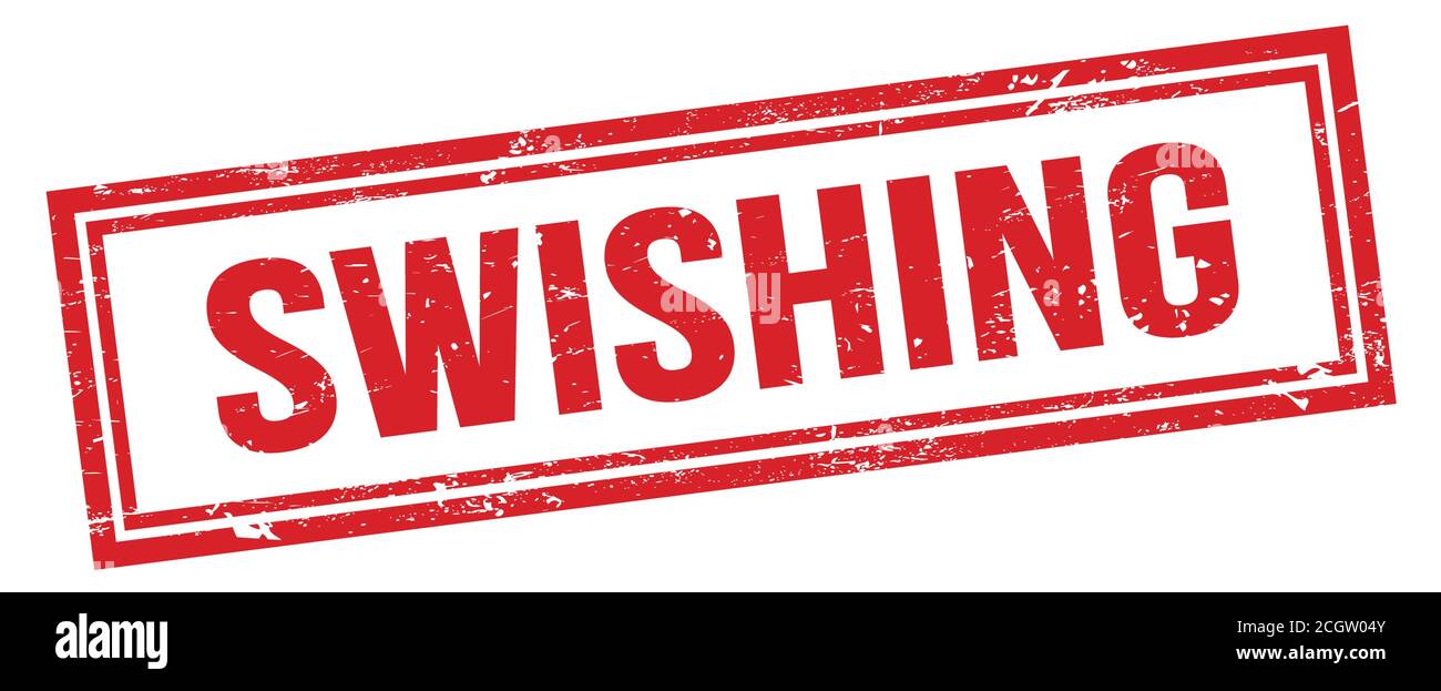 SWISHING red grungy rectangle stamp sign Stock Photo - Alamy