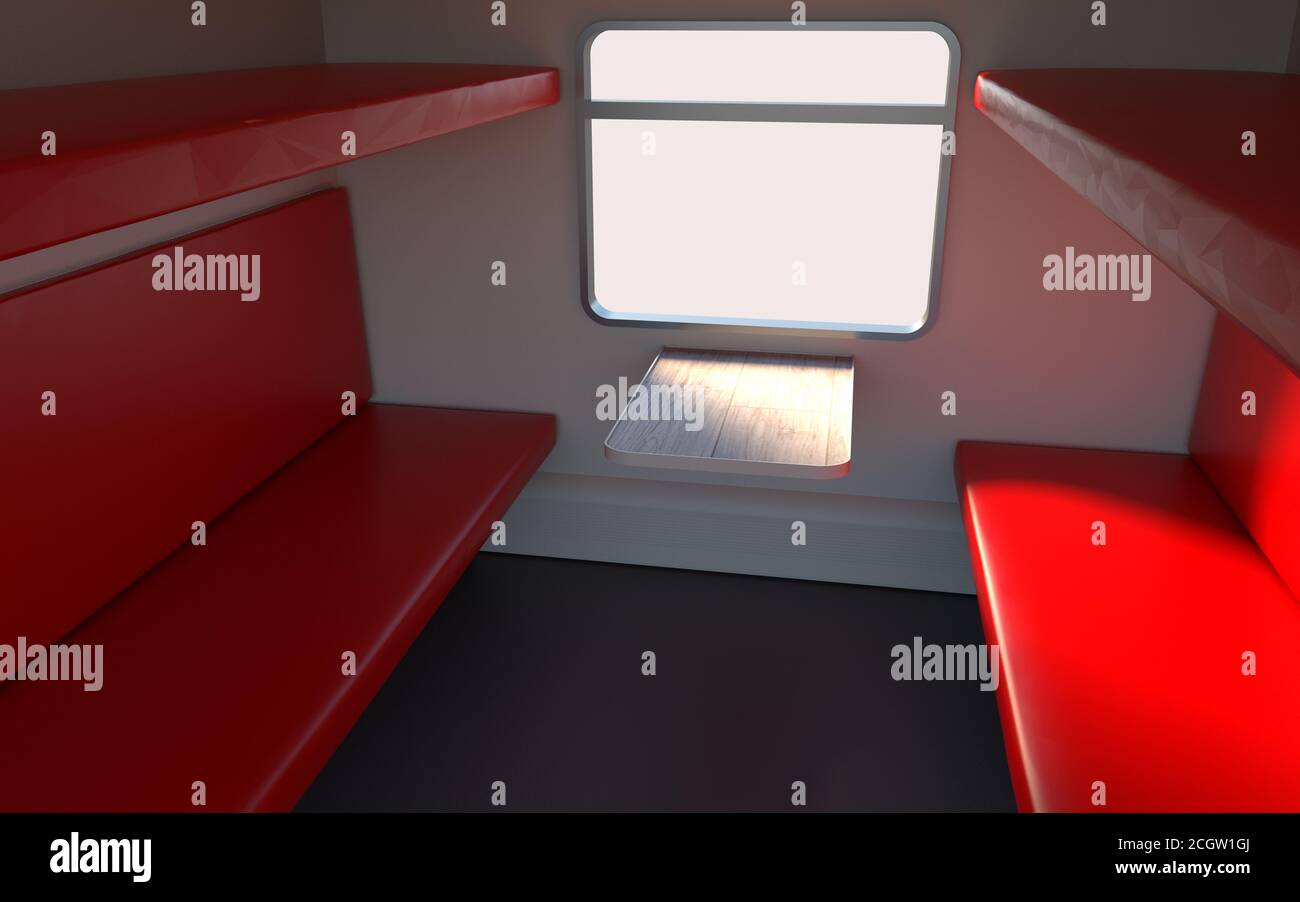 3d illustration of a Train coupe Stock Photo - Alamy