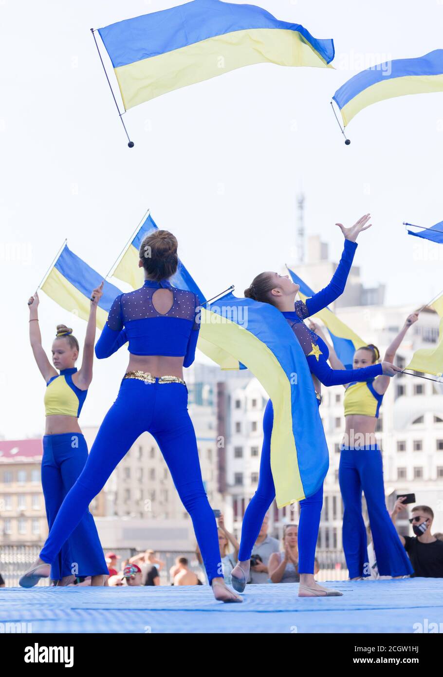 Kyiv, Ukraine - 12 September 2020: Rhythmic Gymnastics performance with ...