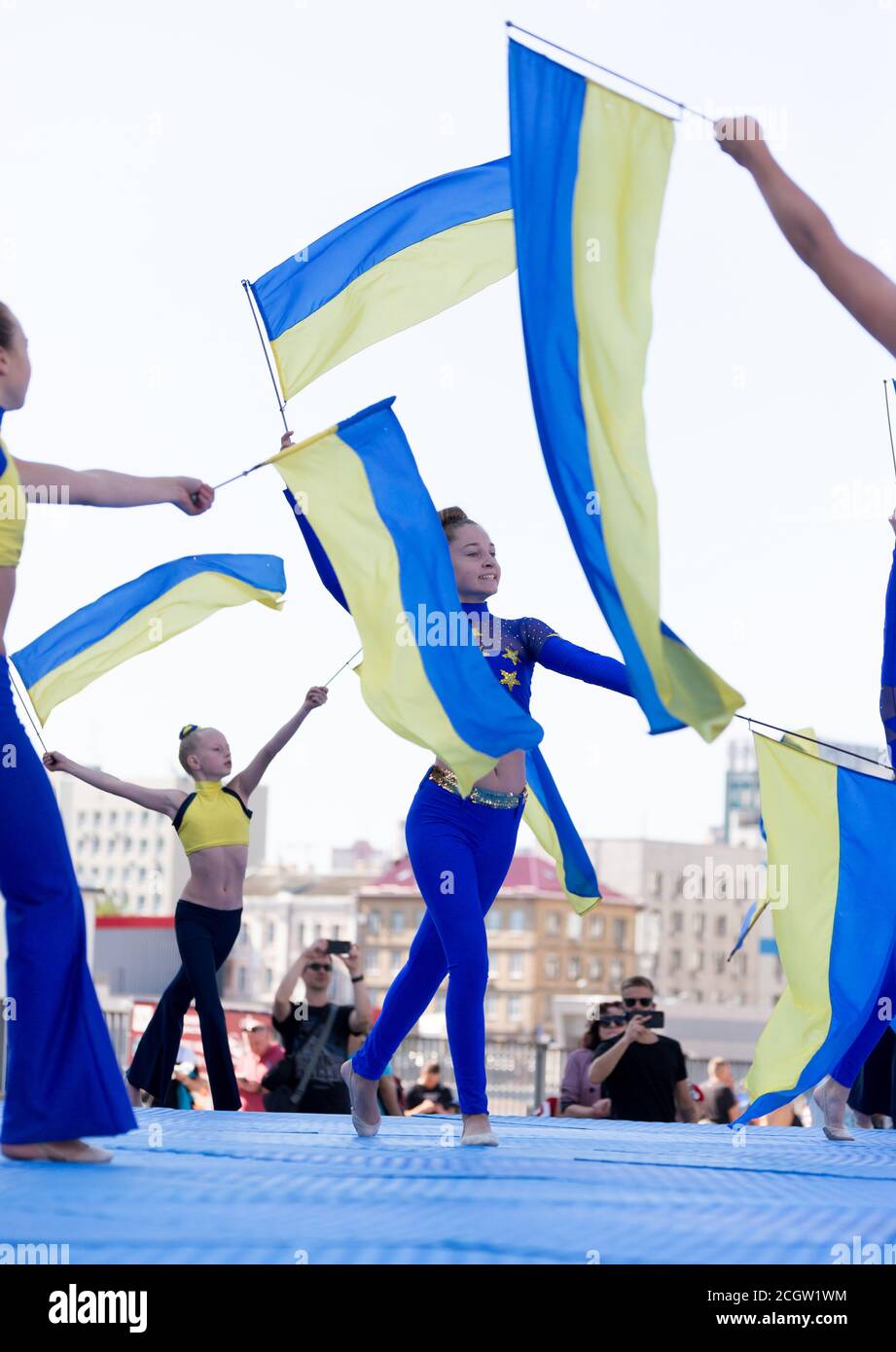 Kyiv, Ukraine - 12 September 2020: Rhythmic Gymnastics performance with ...