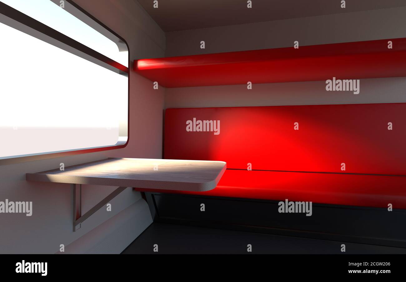 3d illustration of a Train coupe Stock Photo - Alamy