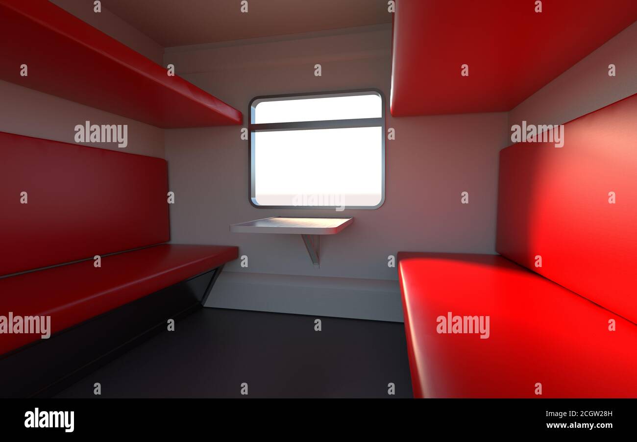 3d illustration of a Train coupe Stock Photo - Alamy