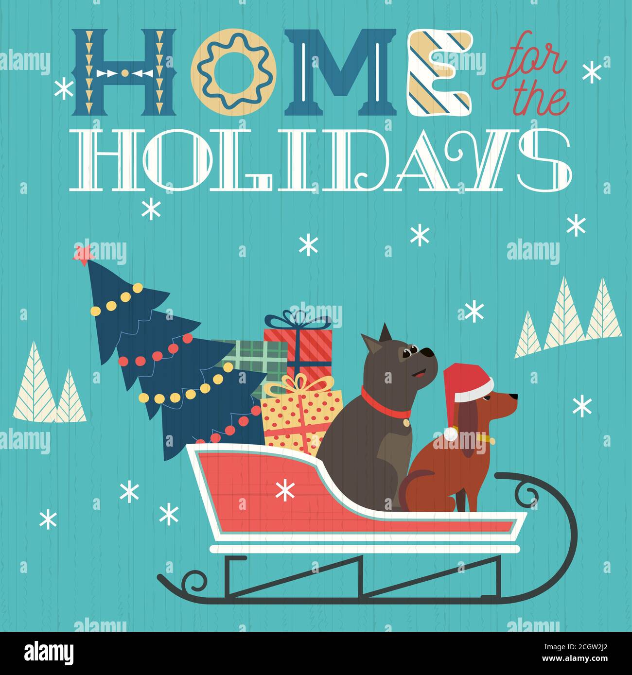 Fancy winter Holiday hand drawn vector poster Stock Vector Image & Art ...
