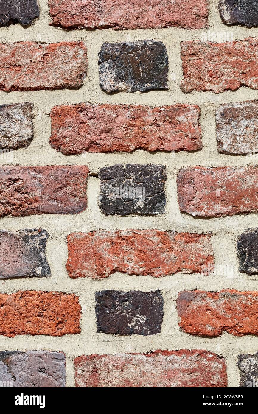 Background of old brick wall. Front view Stock Photo - Alamy