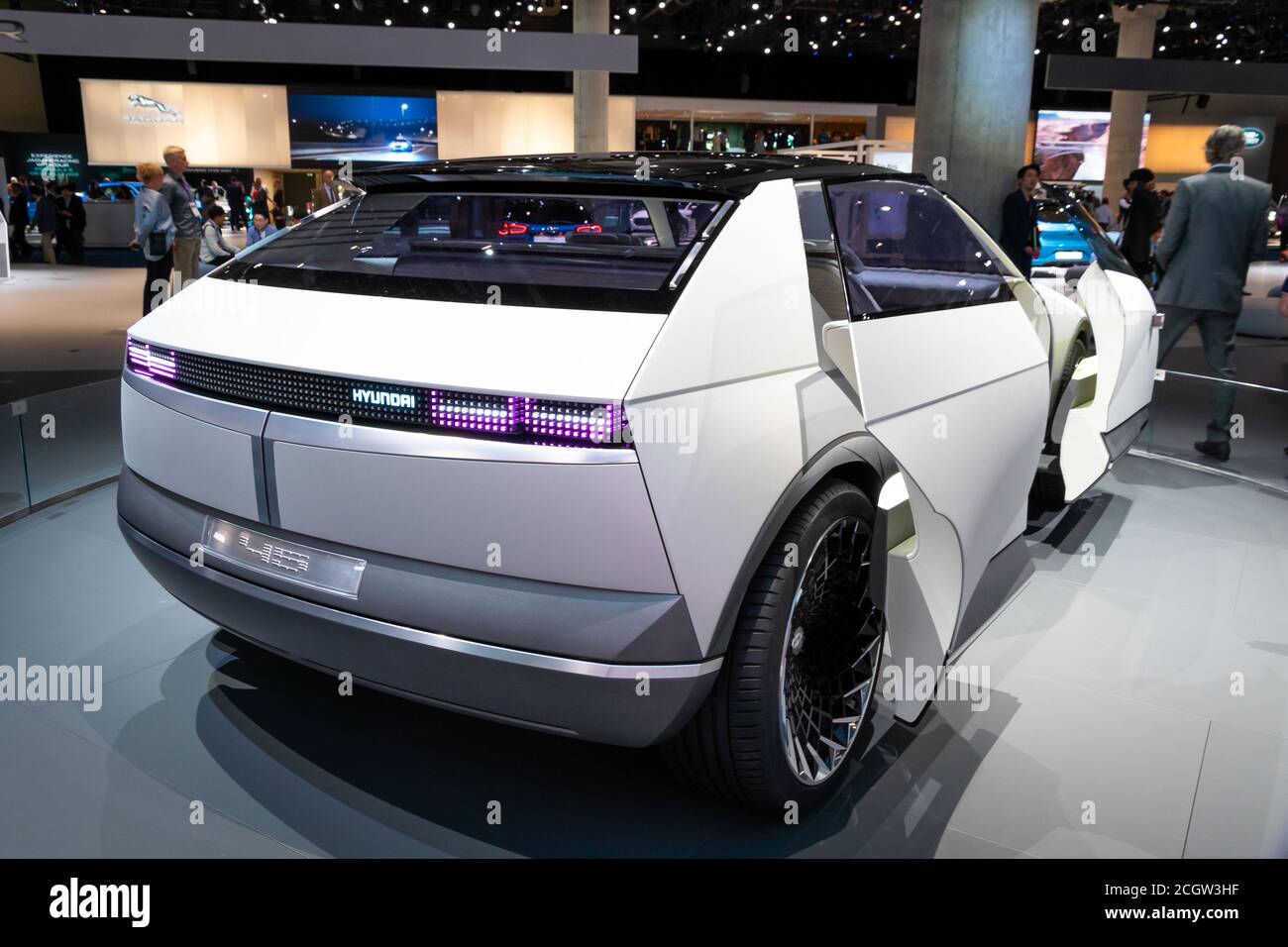 FRANKFURT, GERMANY - SEP 11, 2019: Hyundai 45 EV Concept car reveiled ...