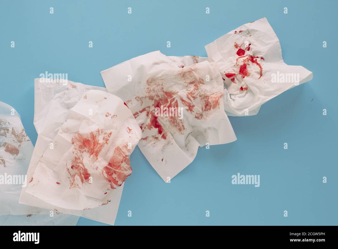 Blood stain on tissue paper hi-res stock photography and images - Alamy