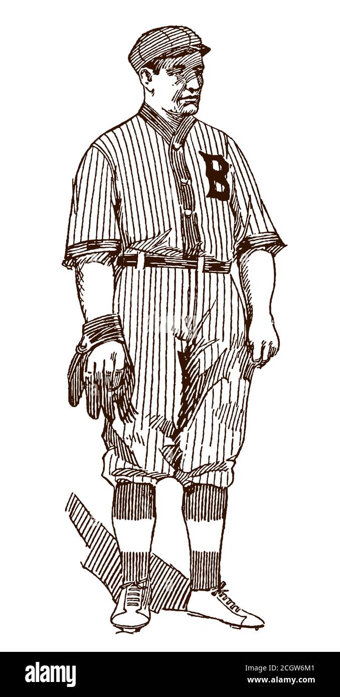 Vintage Baseball Player Vector