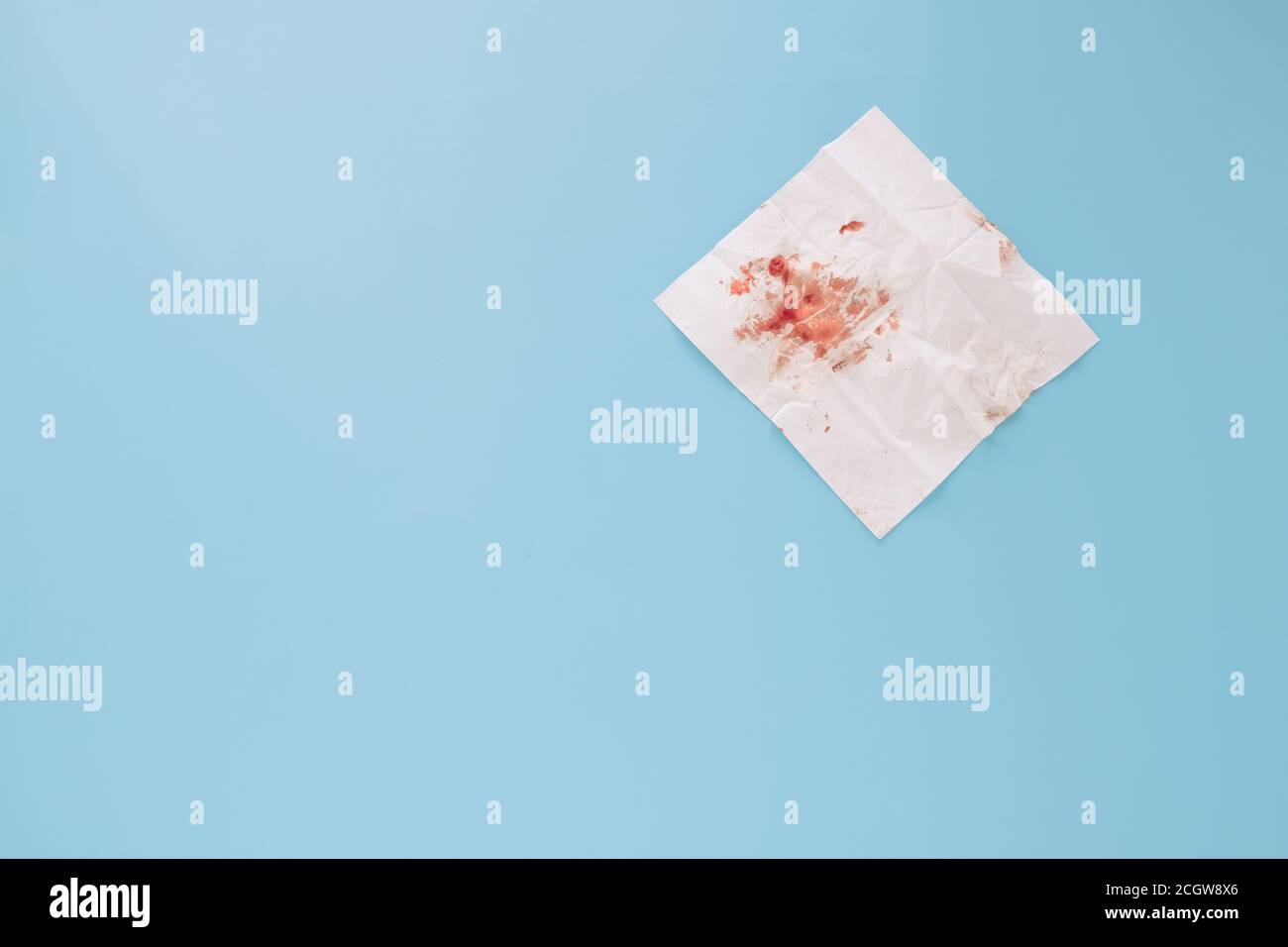 Blood stain on tissue paper hi-res stock photography and images - Alamy