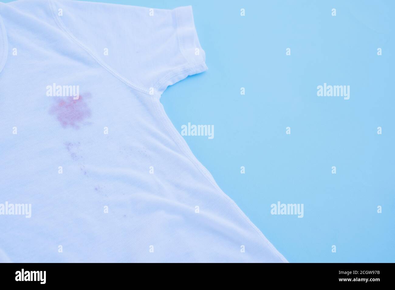 Stain on clothes. daily life dirty stain for wash and clean concept ...