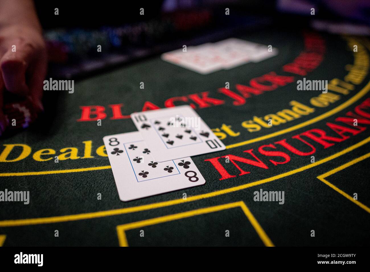 A black jack table hi-res stock photography and images - Alamy