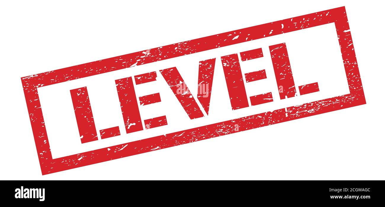 LEVEL red grungy rectangle stamp sign Stock Photo - Alamy